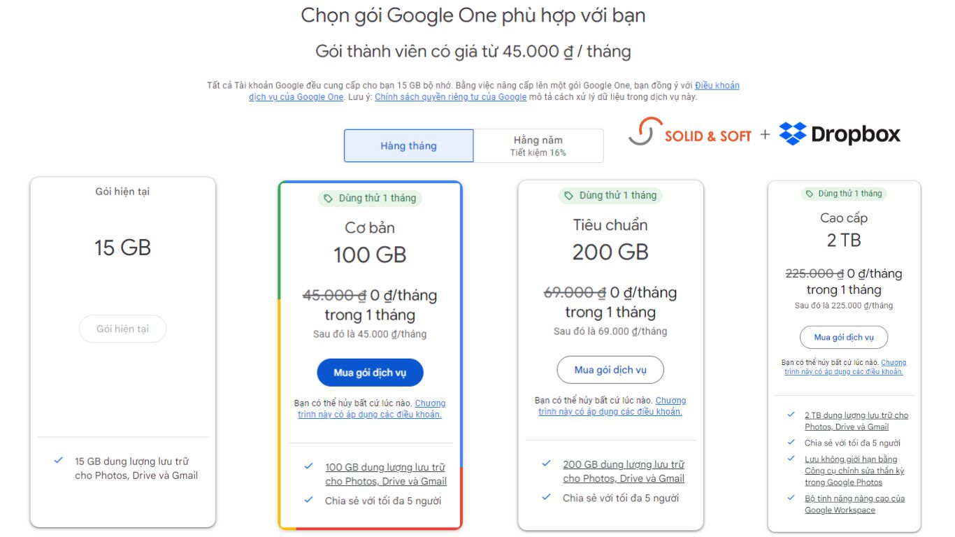 So sánh các dịch vụ lưu trữ đám mây: Dropbox vs Google Drive — Solid & Soft Dropbox Distributor
